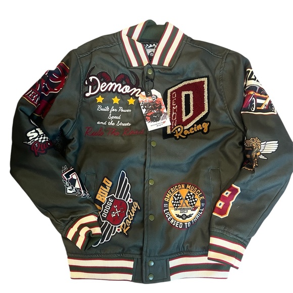 Jackets & Coats | Mens Dodge Demon Varsity Jacket Olive | Poshmark